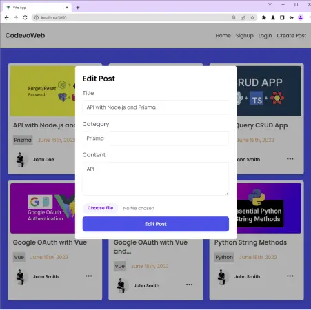 Build Vue.js, Vue Query, and Axios CRUD App with RESTful API 2024